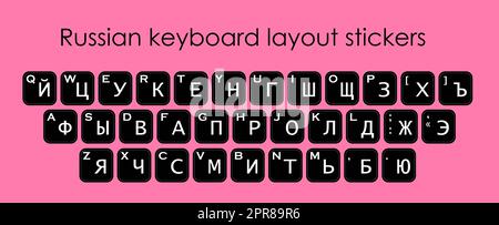Keyboard stickers. Russian layout. Cyrillic Russian letters stickers ...