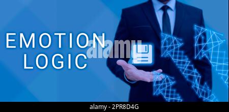 Text caption presenting Emotion Logic, Business idea Heart or Brain Soul or Intelligence ...