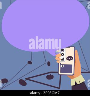 Businessman Holding Speech Bubble With Important Messages. Man In Suit ...