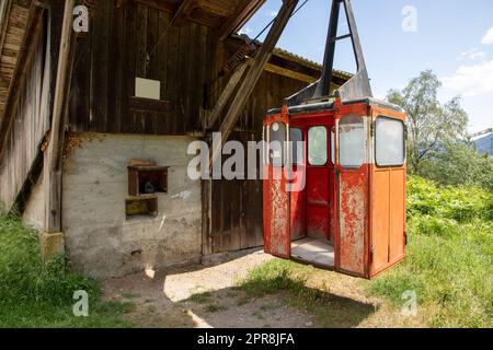 Old rusty cable car carrier near Parcines, South Tyrol Stock Photo - Alamy
