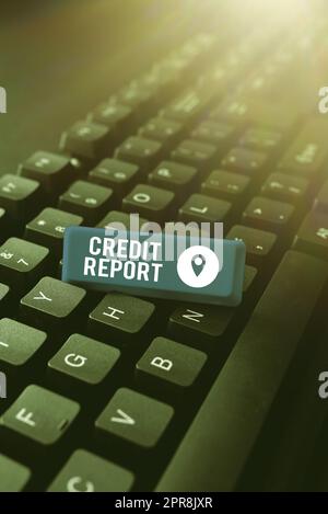 Writing displaying text Credit Report. Business approach Borrowing Rap ...