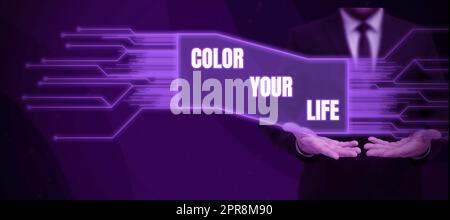 Conceptual display Color Your Life, Word Written on Make your days ...