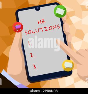 Writing displaying text Hr Solutions, Business showcase Outsourced ...