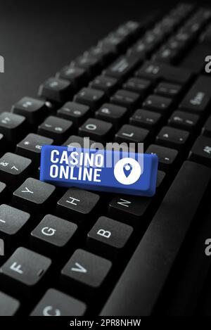 Text sign showing Casino Online. Conceptual photo Computer Poker Game ...