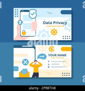 Data Privacy Poster Template Flat Cartoon Background Vector ...