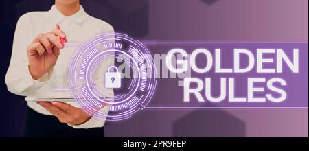 Conceptual display Golden Rules, Business concept Basic principle that should be followed ...