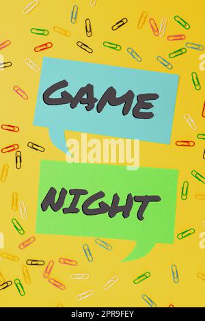 Text sign showing Game Night. Business concept event in which folks get ...