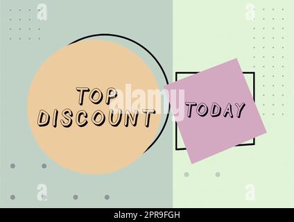 Text showing inspiration Top Discount. Concept meaning Best Price ...