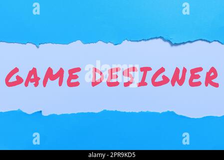 Inspiration showing sign Game Designer. Internet Concept Campaigner Pixel Scripting Programmers ...