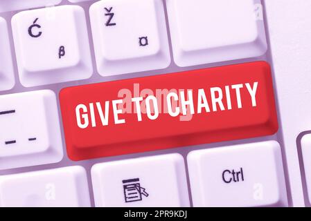 Handwriting text Donate. Concept meaning gift for charity to benefit a ...