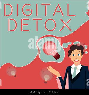 Text caption presenting Digital Detox. Business showcase Free of ...