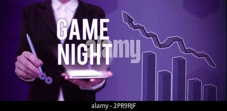 Text caption presenting Game Night. Business concept event in which ...