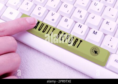 Inspiration showing sign Audit Report. Concept meaning An appraisal of ...
