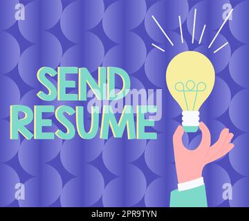 Text caption presenting Send Cv. Concept meaning Give resume curriculum ...