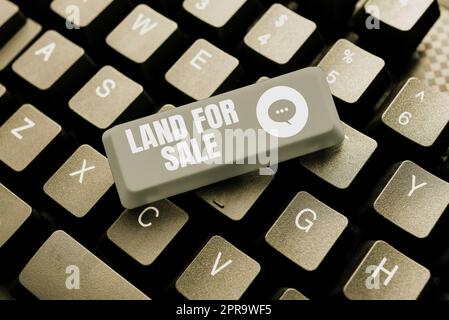 Text caption presenting Land For Sale. Business concept Real Estate Lot ...