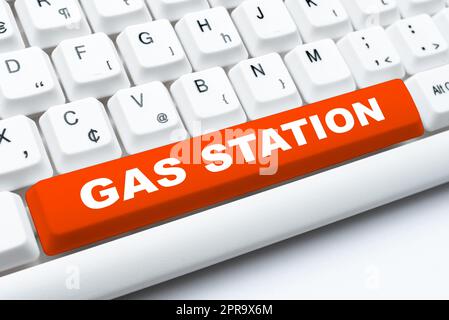 Writing displaying text Gas Station. Business overview for servicing ...