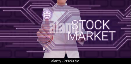 Text sign showing Stock Market. Business photo showcasing traders buy ...