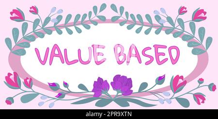 Writing displaying text Value Based. Concept meaning Considering the ...