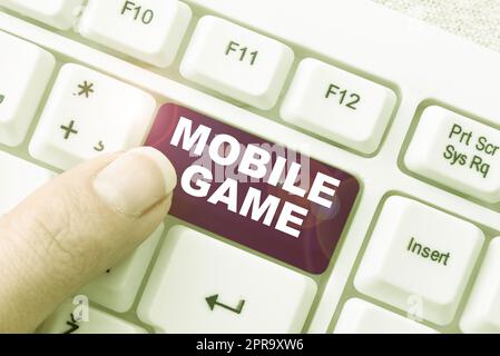 Writing displaying text Mobile Game. Business approach they are ...