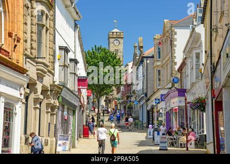 Pedestrianised Fore Street, Redruth, Cornwall, England, United Kingdom ...