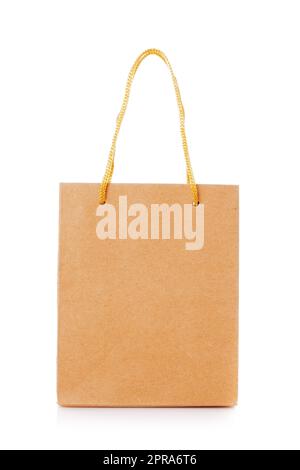 Empty cardboard craft bag on a white background Stock Photo - Alamy