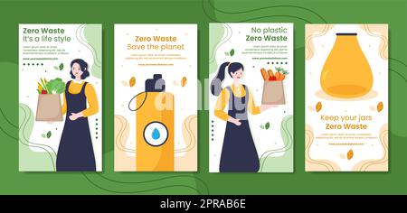 Zero Waste Social Media Post Template Hand Drawn Cartoon Flat ...