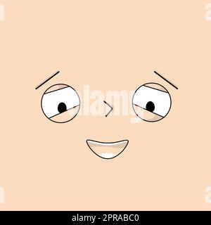 Confused, sad face with expressive emotions - Vector illustration Stock ...