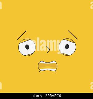 Confused, sad face with expressive emotions - Vector illustration Stock ...