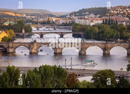 PRAGUE, CZECH REPUBLIC - Bridges across Vltava RIver Stock Photo - Alamy