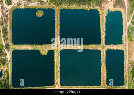 Aerial View Retention Basins, Wet Pond, Wet Detention Basin Or ...