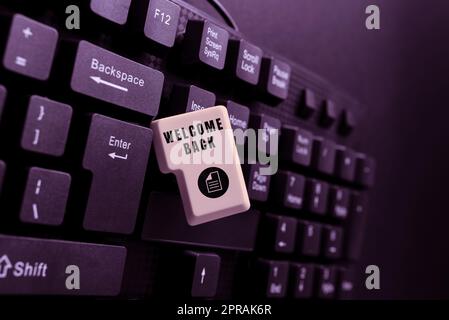 Word writing text Welcome Back. Business photo showcasing Warm ...