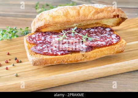 Sandwich with braunschweiger sausage Stock Photo - Alamy