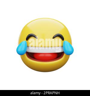 3d Laugh Emoticon with Tears of Joy. Happy cartoon emoticon. Emoji face ...