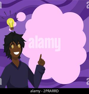 Boy Thinking Important Messages And Presenting Them. Man Reasoning ...