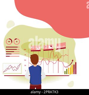 Businessman Looking At A Chart And Presenting Crucial Graphs And Charts ...