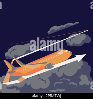 Plane Taking Off Leaving Arrow Behind And Presenting Important Message ...