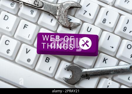 Conceptual display Web Of Things. Conceptual photo Internet technology ...