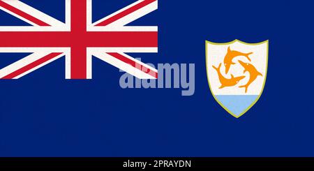 Flag of Anguilla. Anguillan flag on fabric surface. Fabric Texture ...