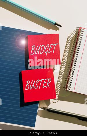 Hand writing sign Budget Buster, Business approach Carefree Spending ...
