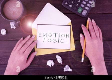 Hand writing sign Emotion Logic, Conceptual photo Heart or Brain Soul ...