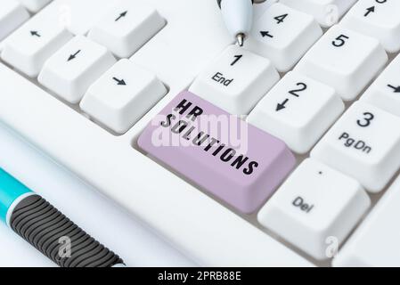 Text sign showing Hr Solutions. Concept meaning Outsourced Human ...