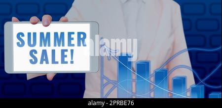 Text sign showing Summer Sale. Business showcase a special type of ...