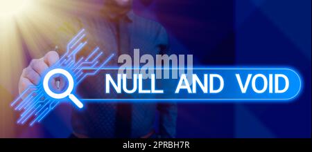 Handwriting text Null And Void. Business showcase Cancel a contract ...