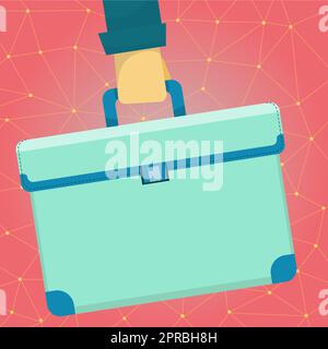 Hand In Shirt Sleeve Holding Briefcase On Colorfull Network Pattern ...