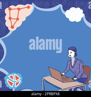 Business Coach Sitting At Desk Working Presenting Financial ...