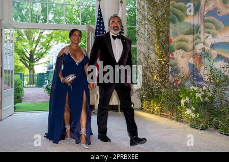Rep, Ami Bera, D-Calif., and Janine Vivienne Bera arrive for the State ...
