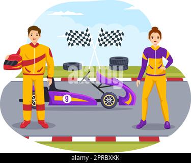 go kart poster background Stock Vector Image & Art - Alamy