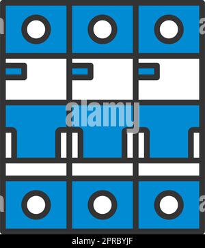 Circuit breaker switch line icon, outline vector sign, linear style ...