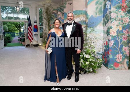 Rep. Ami Bera and her husband Dr. Janine Bera arrive for the State ...