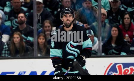 Seattle Kraken defenseman Justin Schultz (4) in the second period of an ...